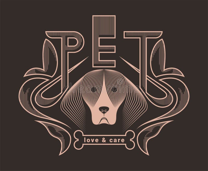 Vector Pet Text Logo in Monogram Style Stock Vector - Illustration of ...