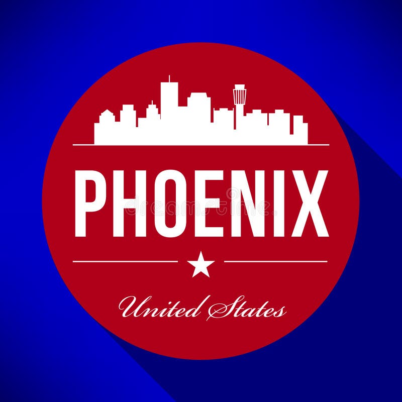 Vector Phoenix City Skyline Design Stock Vector - Illustration of ...