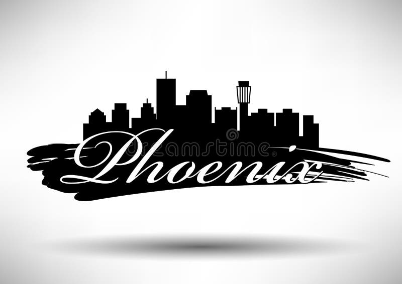 Vector Phoenix City Skyline Design Stock Vector - Illustration of ...