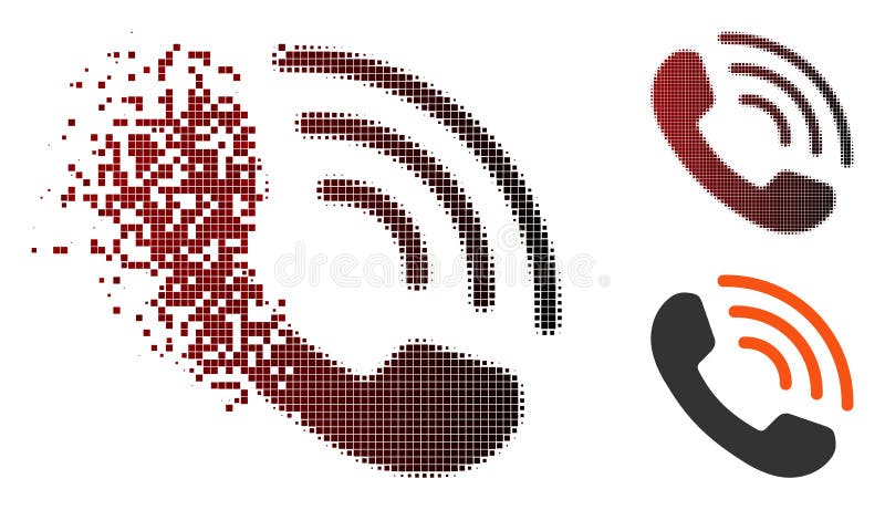 Dissolved Pixel Halftone Phone Call Icon Stock Vector - Illustration of ...