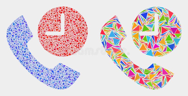 Vector Phone Call Time Mosaic Icon of Triangles Stock Vector ...