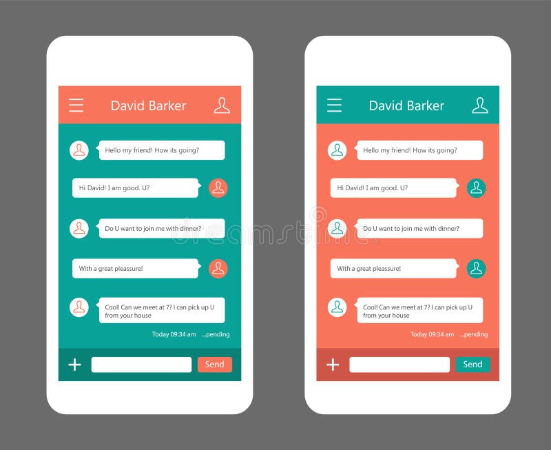 Vector Phone Chat Interface Stock Vector - Illustration of forum ...