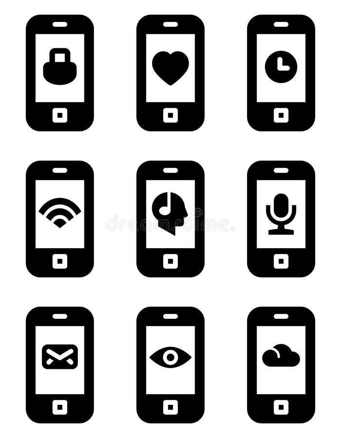 Phone icons set stock vector. Illustration of isolated - 35894699