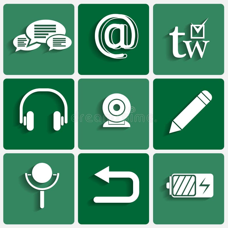 Vector Phone Interface Theme Icons Set Stock Illustration ...