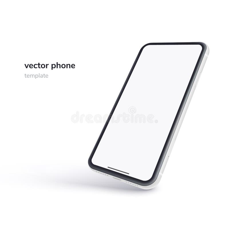 Vector Phone Isolated on White Background. Realistic Template. Mock Up ...