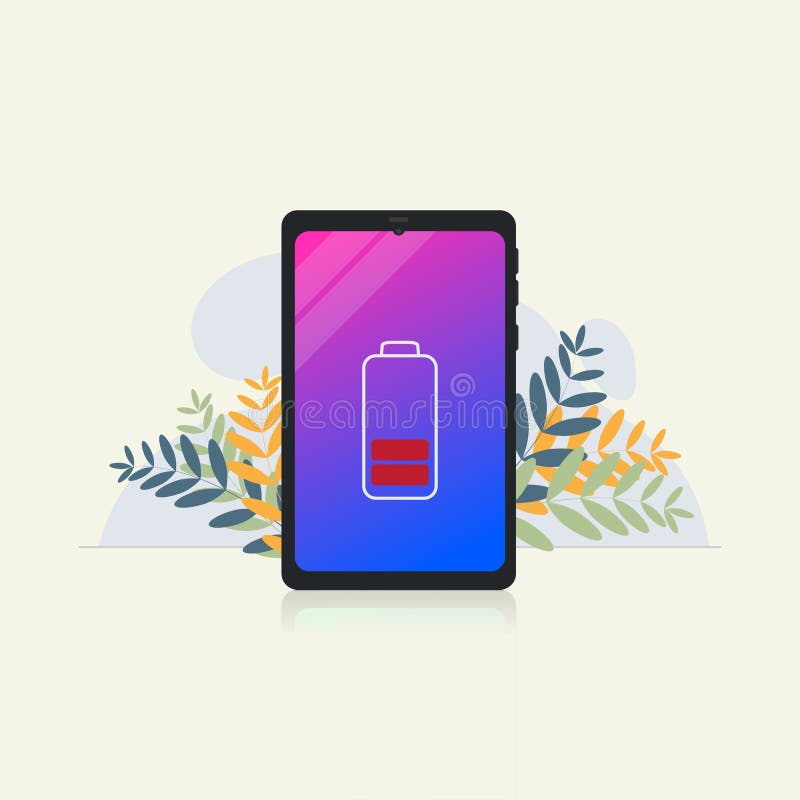 Phone Low Battery Concept Design Vector Illustration Stock Vector ...