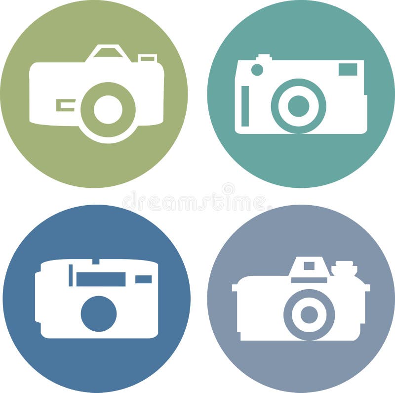 Vector Photo Camera Icons Set in Flat Style Stock Vector - Illustration ...