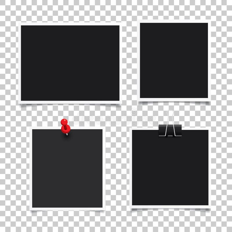 Vector Photo Frame.Set of Realistic Paper Instant Photograph.Template ...