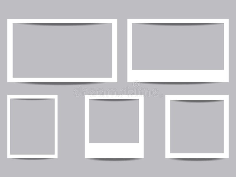 Vector Photo Frames. Set of White Frames for Snapshots. Vector ...