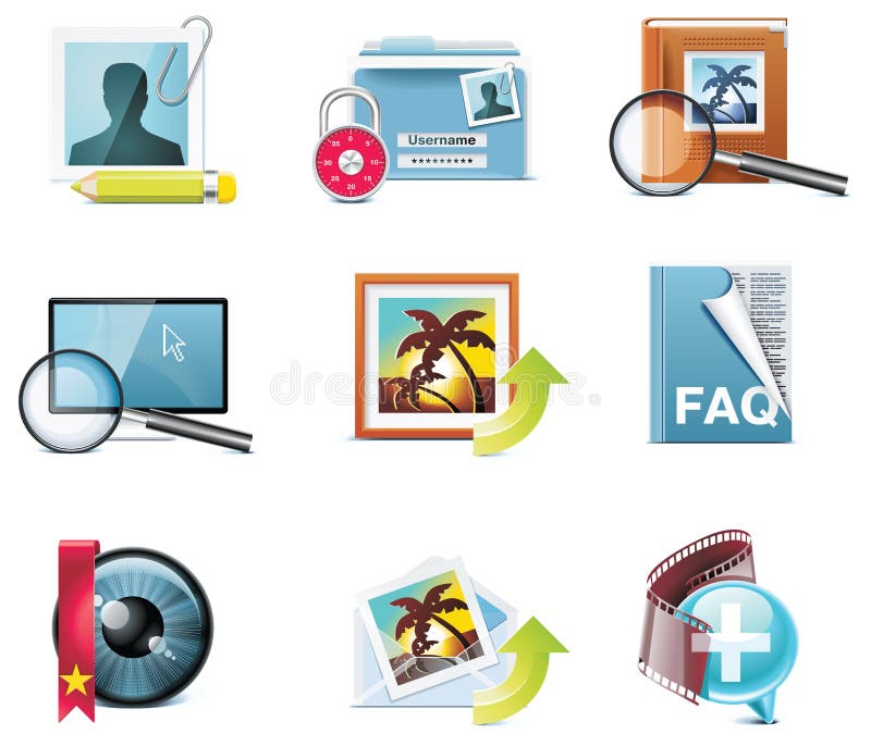 Vector Photography Icons. Part 5 Stock Vector - Illustration of digital ...