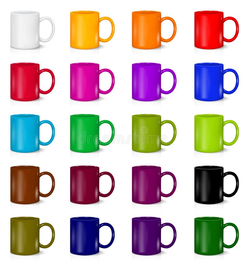 Vector Photorealistic Colored Cups for Logos and Graphics Stock Vector ...