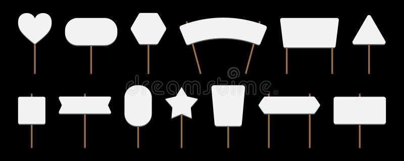 Vector Picket Banner Frame. Picket Sign Big Set Vector Illustration ...