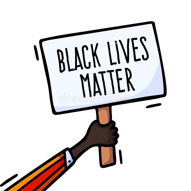 Vector Picket Placard Sign Black Live Matter Protest. Activist Protest ...