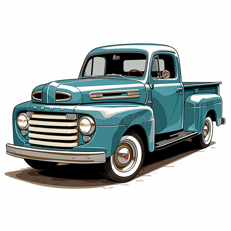 Vector Pickup Truck Illustration with Smooth Curves Stock Illustration ...