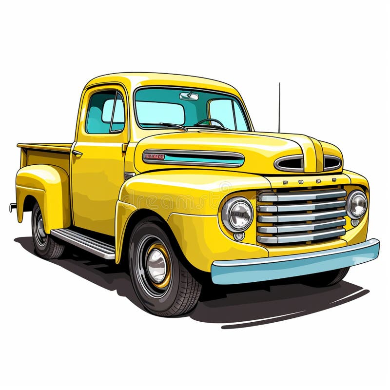 Vector Pickup Truck Illustration with Smooth Curves Stock Illustration ...