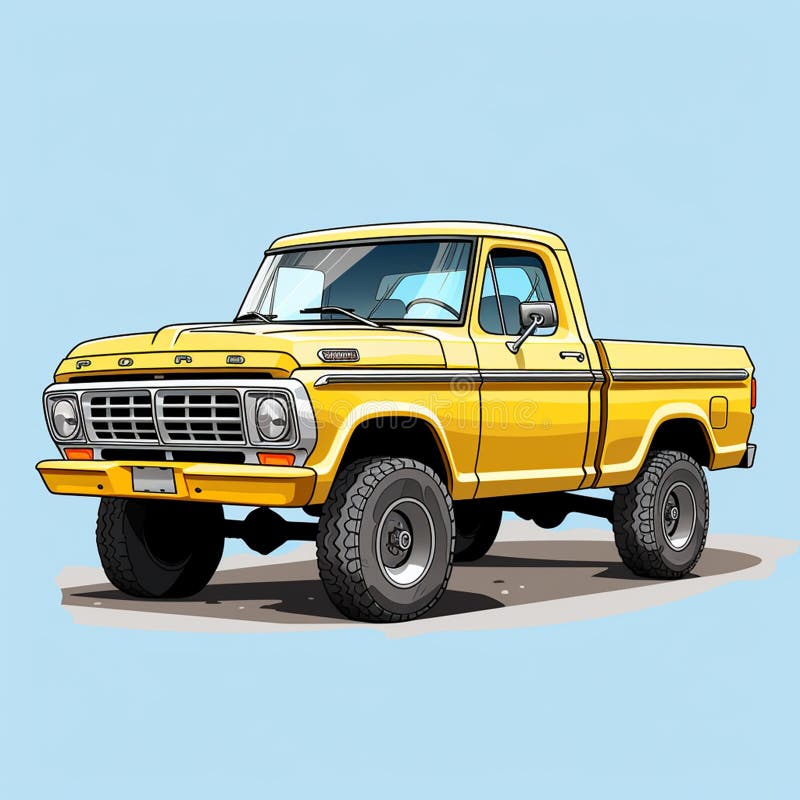 Vector Pickup Truck Illustration with Smooth Curves Stock Illustration ...