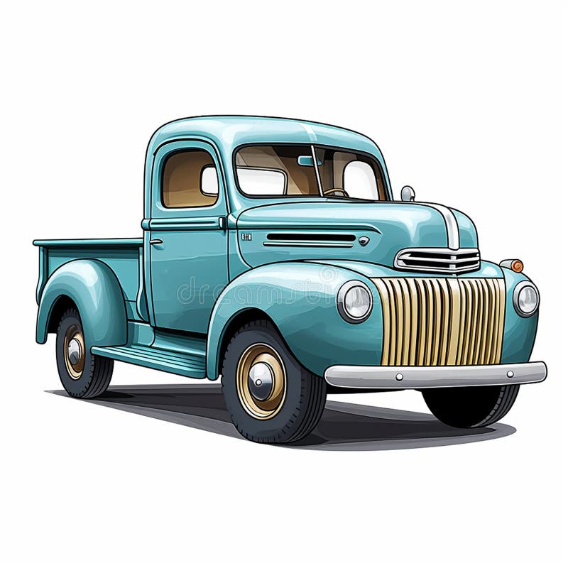 Vector Pickup Truck Illustration with Smooth Curves Stock Illustration ...