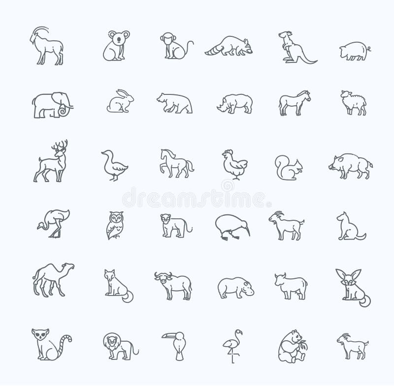 Vector Pictogrammen Dierentuin Dieren Vector Illustratie - Illustration ...