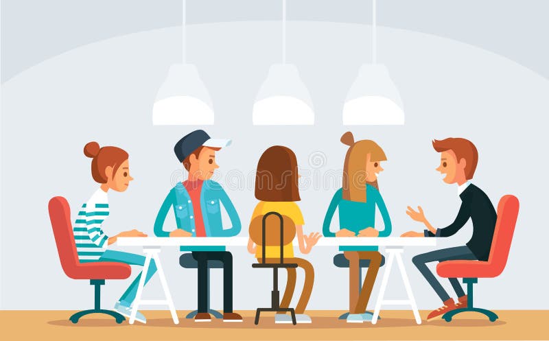 Vector Picture of Coworking Shared Space Office with Freelancers ...