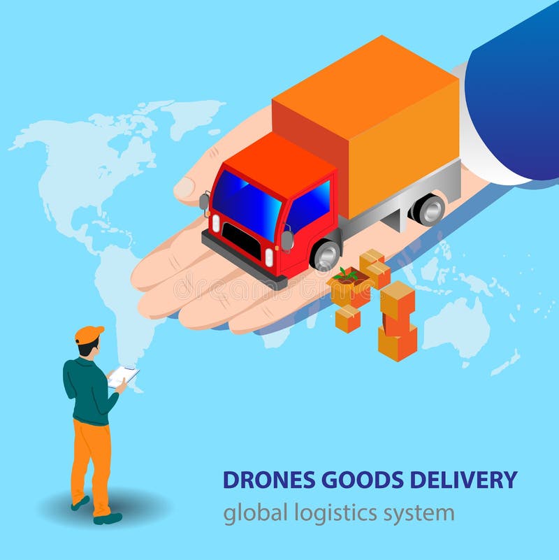 Vector Picture with a Global Delivery System for Goods and Services ...