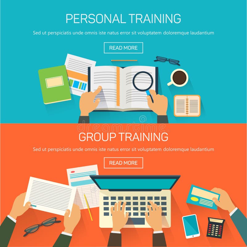 Vector Picture of Group Training and Working in a Stock Vector ...