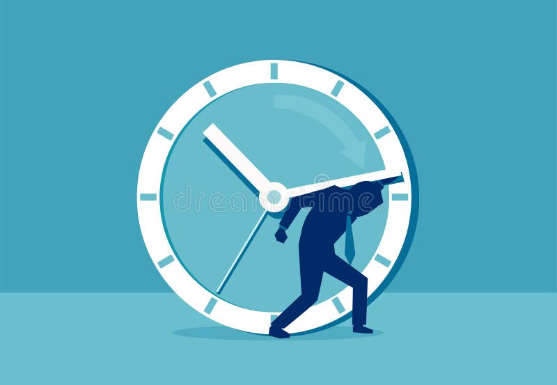 Man under pressure of time stock illustration. Illustration of modern ...