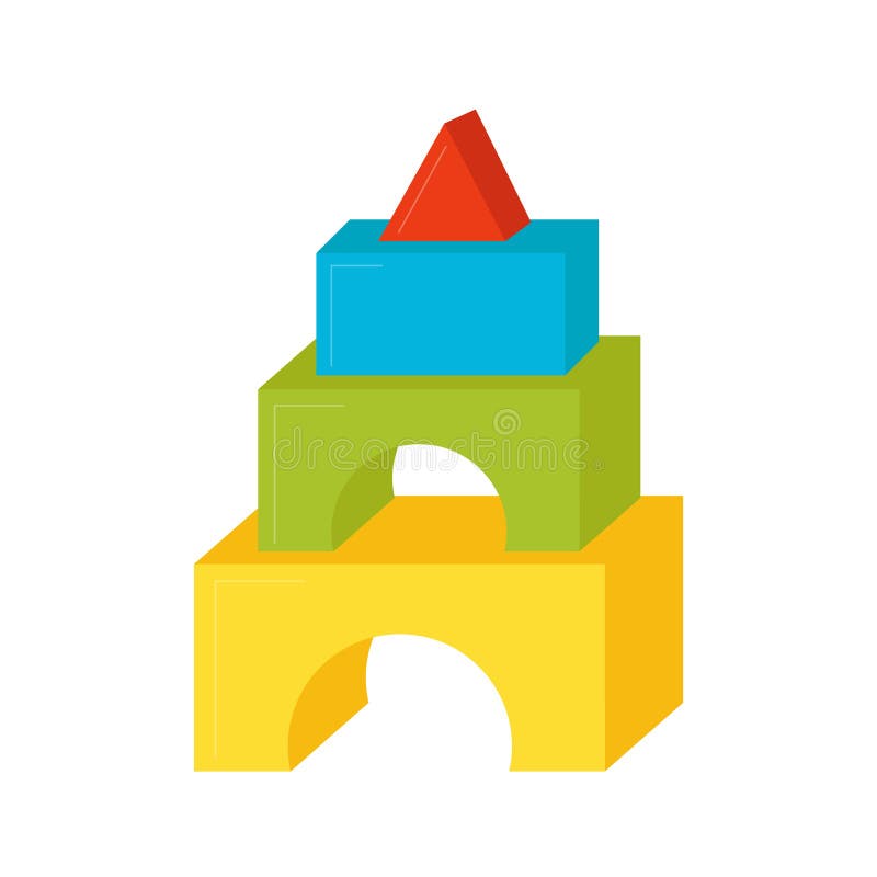 Vector Picture of Toy Pyramid Isolated on White Background. Stock ...