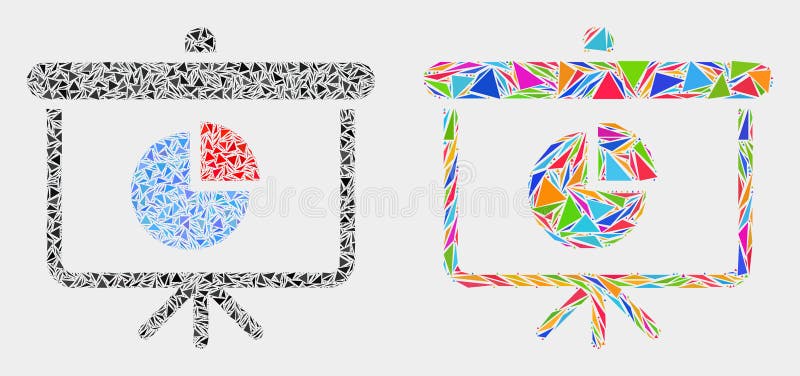 Vector Pie Chart Demonstration Board Mosaic Icon of Triangle Items Stock Vector - Illustration ...