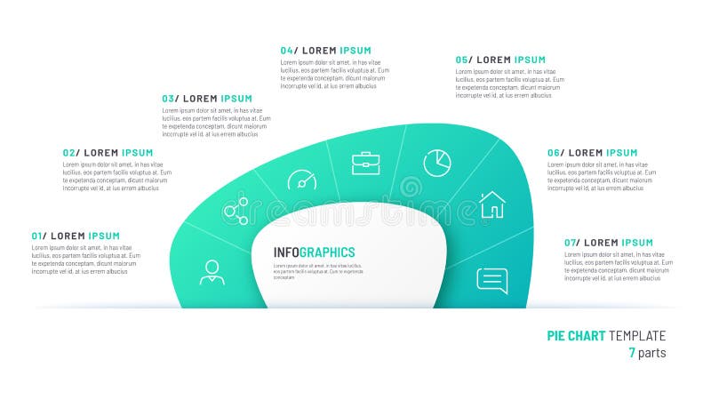 Vector Pie Chart Infographic Template in the Form of Abstract Shape ...
