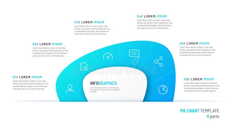 Vector Pie Chart Infographic Template in the Form of Abstract Shape ...
