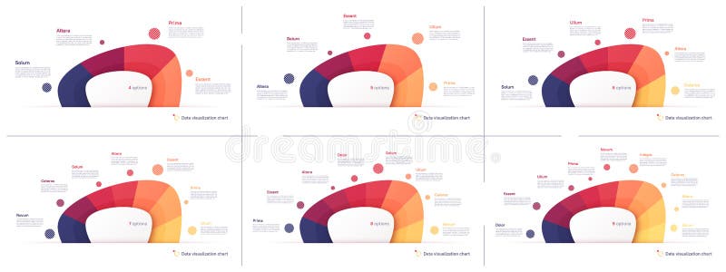Vector Pie Chart Infographic Templates in the Form of Abstract Shape ...