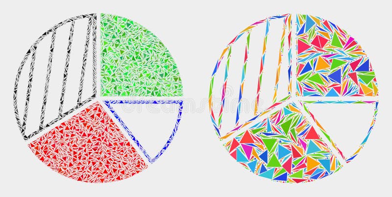 Vector Pie Chart Mosaic Icon of Triangle Items Stock Vector ...