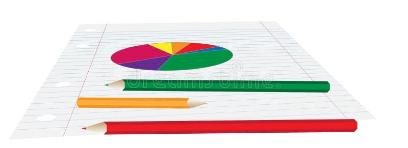 Vector Pie Chart on Paper stock vector. Illustration of crayons - 22731826