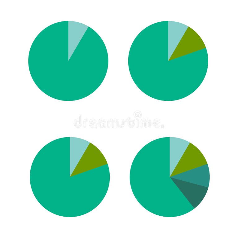 Vector Pie Charts. Data Visualization. Colorful Segments. Statistical ...