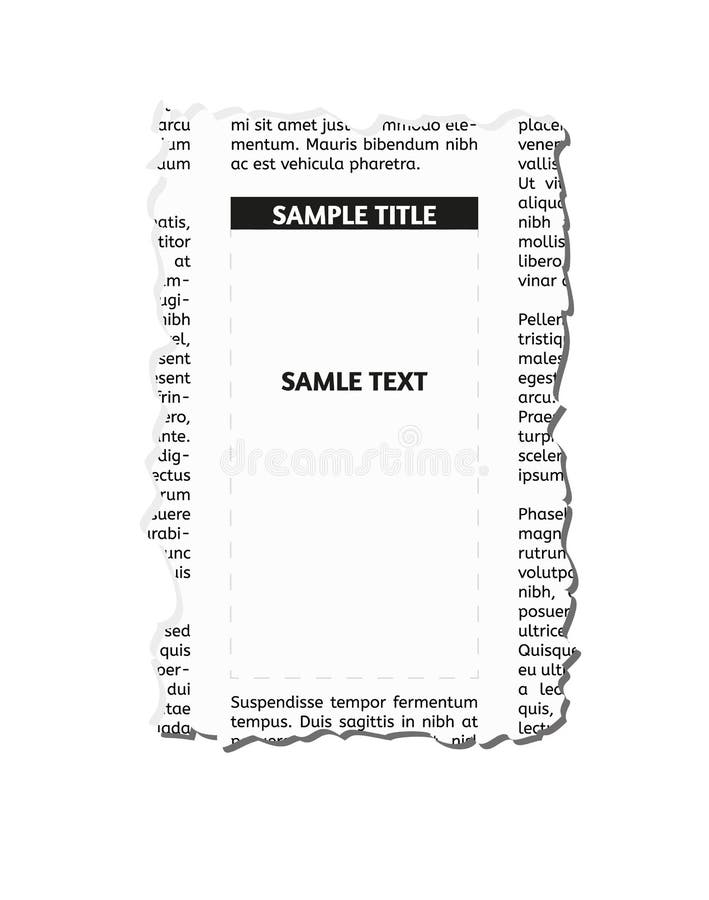 Vector piece of newspaper stock vector. Illustration of piece - 40812140