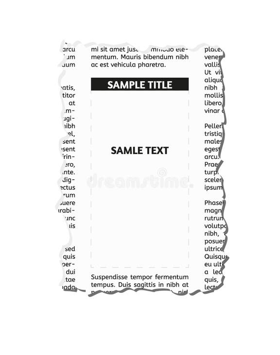 Vector piece of newspaper stock vector. Illustration of piece - 40812140