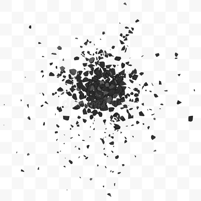 Vector Pieces of Debris. Broken Pieces of Black Stone. Design Element ...