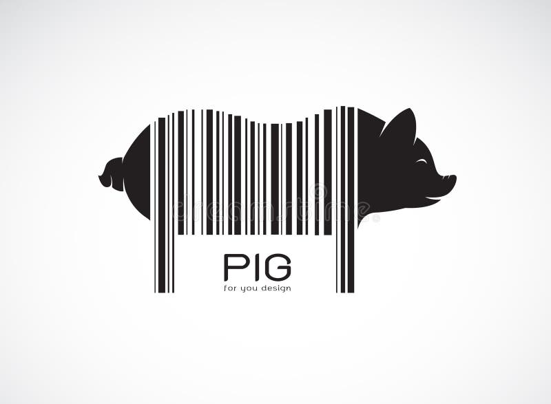 Vector of Pig on the Body is a Barcode. Farm Animals. Pig Design Stock ...