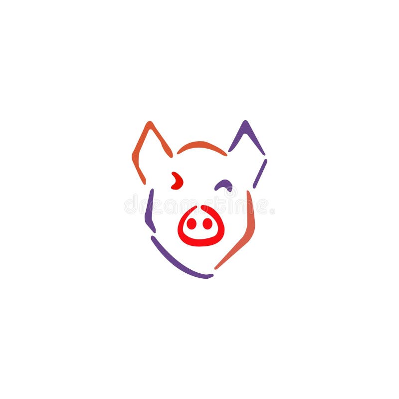 Vector of a Pig Head Animal Logo Stock Vector - Illustration of finance ...