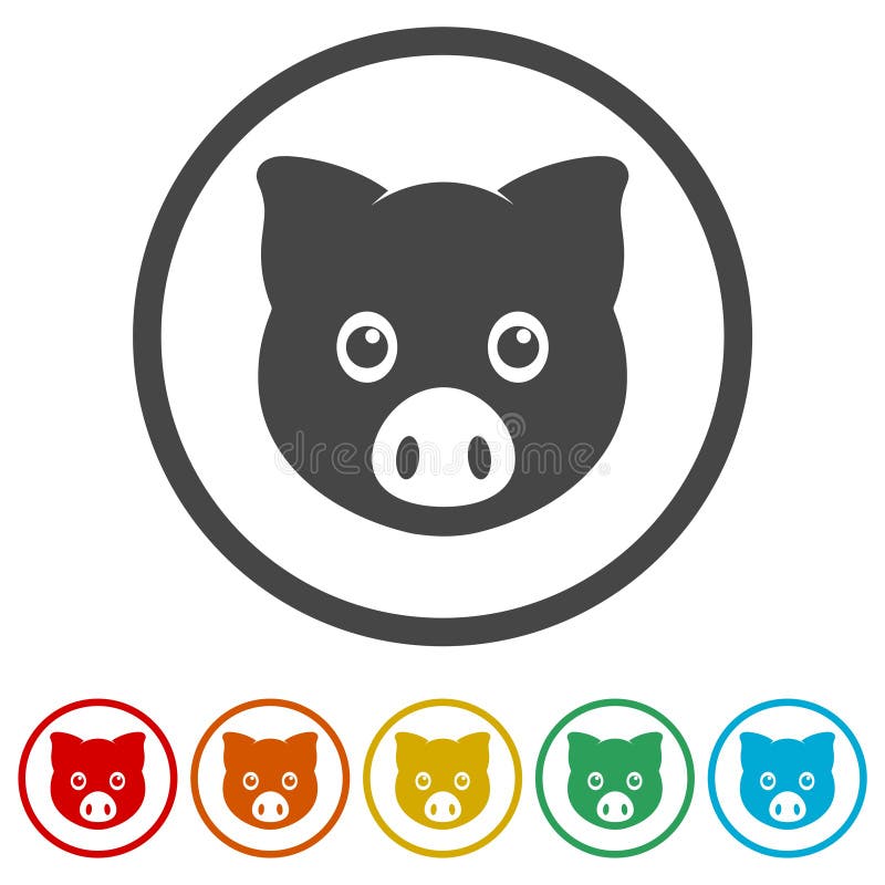 Vector Pig Icons Set - Illustration Stock Illustration - Illustration ...