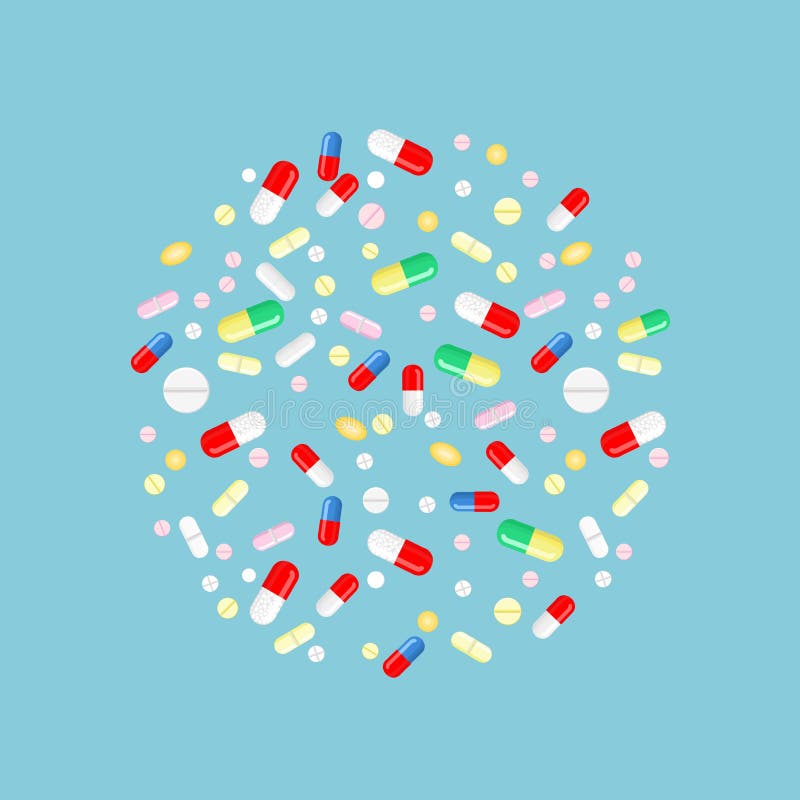Medicine Tablets and Pills, Capsules Pattern Stock Vector ...