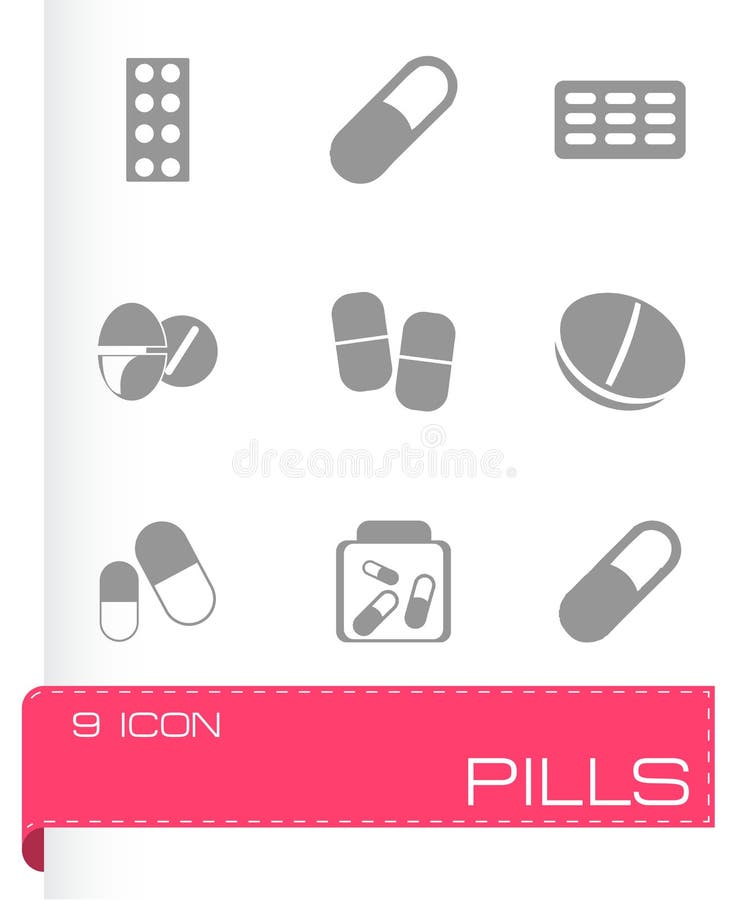 Set of Vector Pills and Capsules. Stock Vector - Illustration of ...