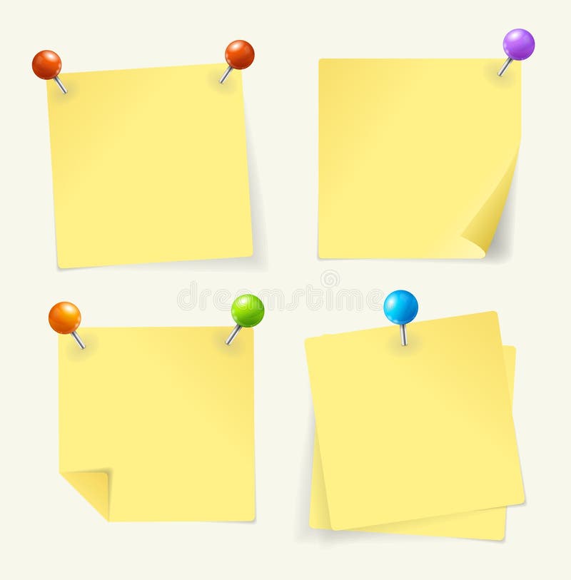 Vector Yellow Sticker and Red Pin Stock Vector - Illustration of ...