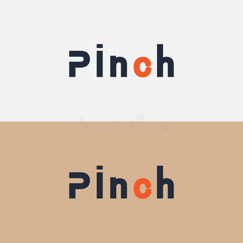 Vector Pinch Minimal Text Logo Design Stock Vector - Illustration of ...