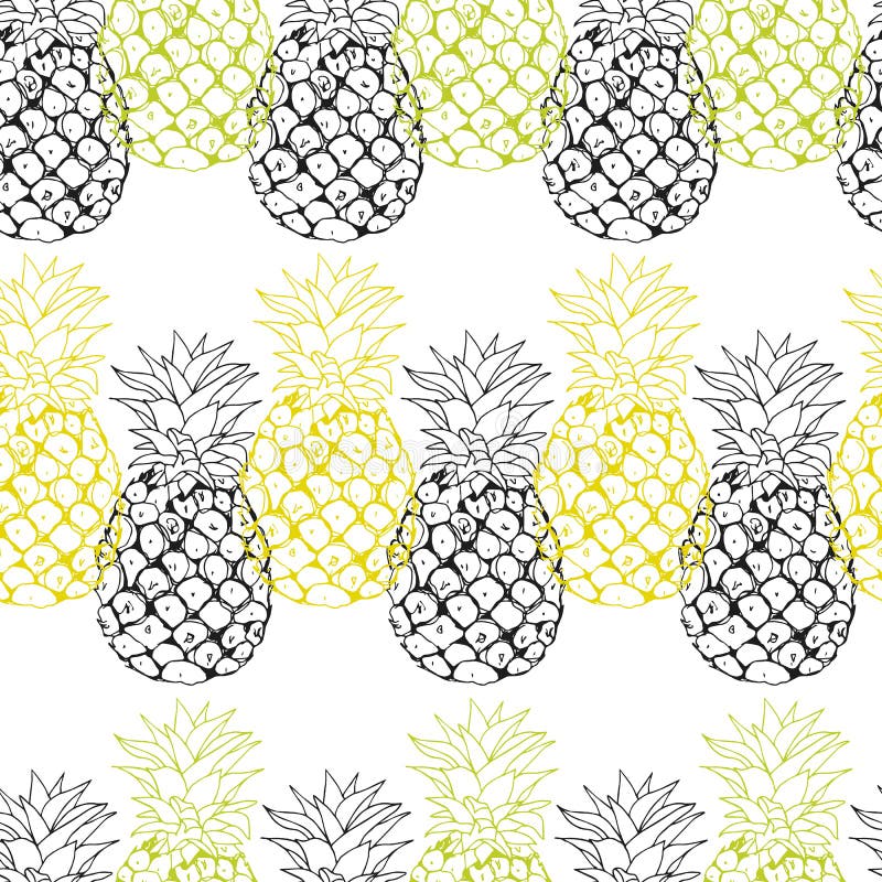 Vector Pineapple Background Stock Vector - Illustration of handdrawn ...