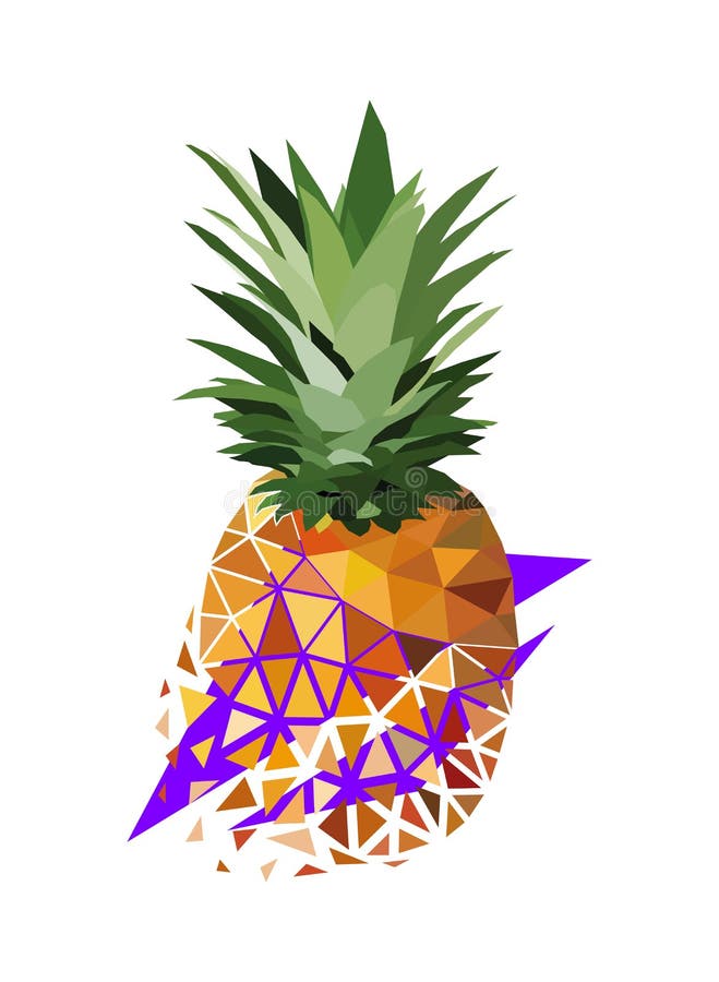 Vector Pineapple in Low Poly Style Stock Illustration - Illustration of ...