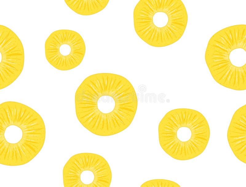 Vector Pineapple Seamless Pattern Slice Illustration. Fruit Pineapple Tropical Background Stock ...