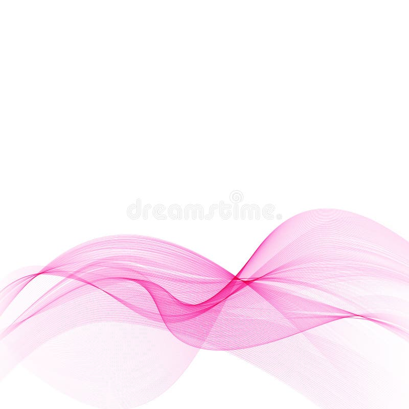 Vector Pink Abstract Decorative Wave Isolated on White Background Stock ...