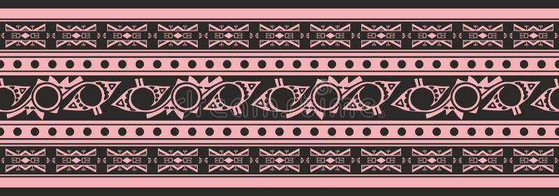 Vector Pink and Black Seamless Indian Patterns. National Seamless ...