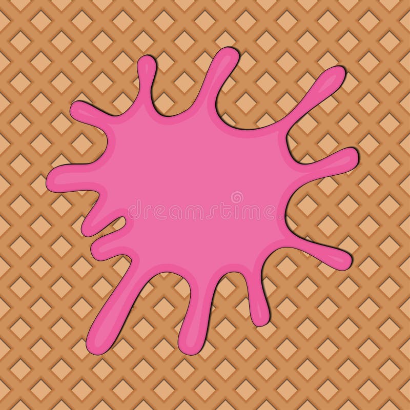 Vector Pink Cream Splash On Wafer Stock Vector Illustration Of